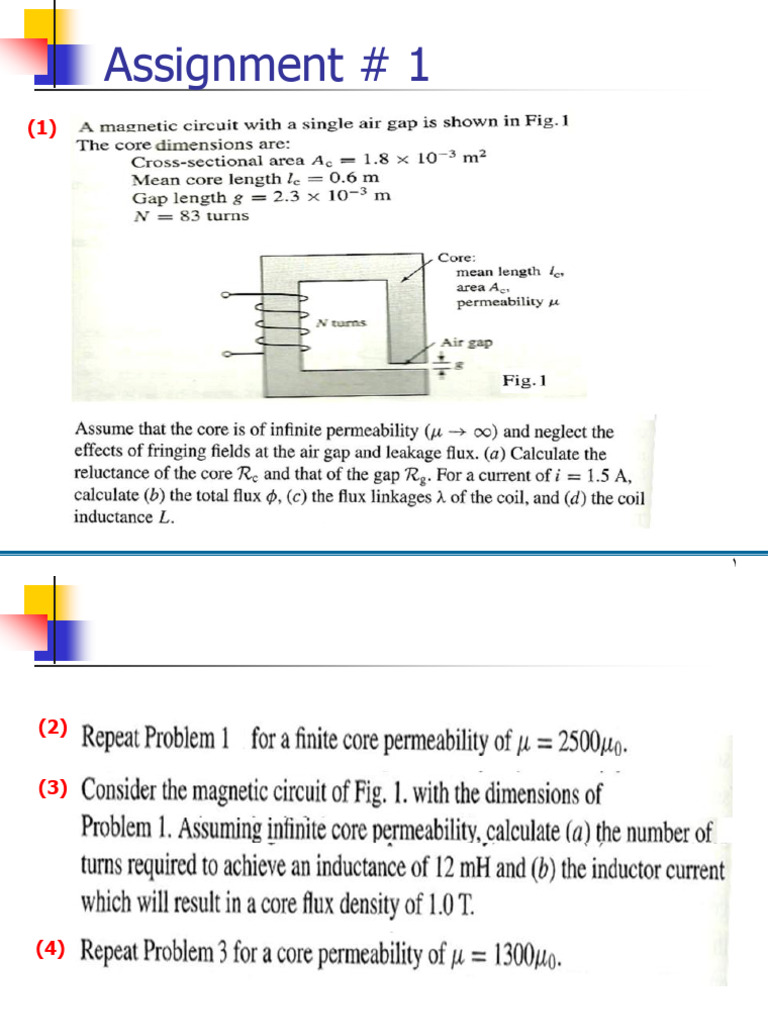 Assignments | PDF | Inductance | Electric Motor