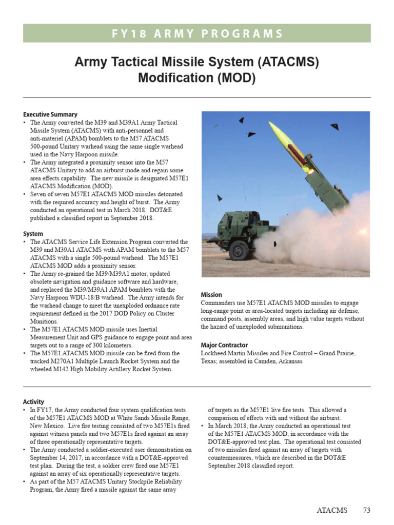 2018 Atacms | PDF
