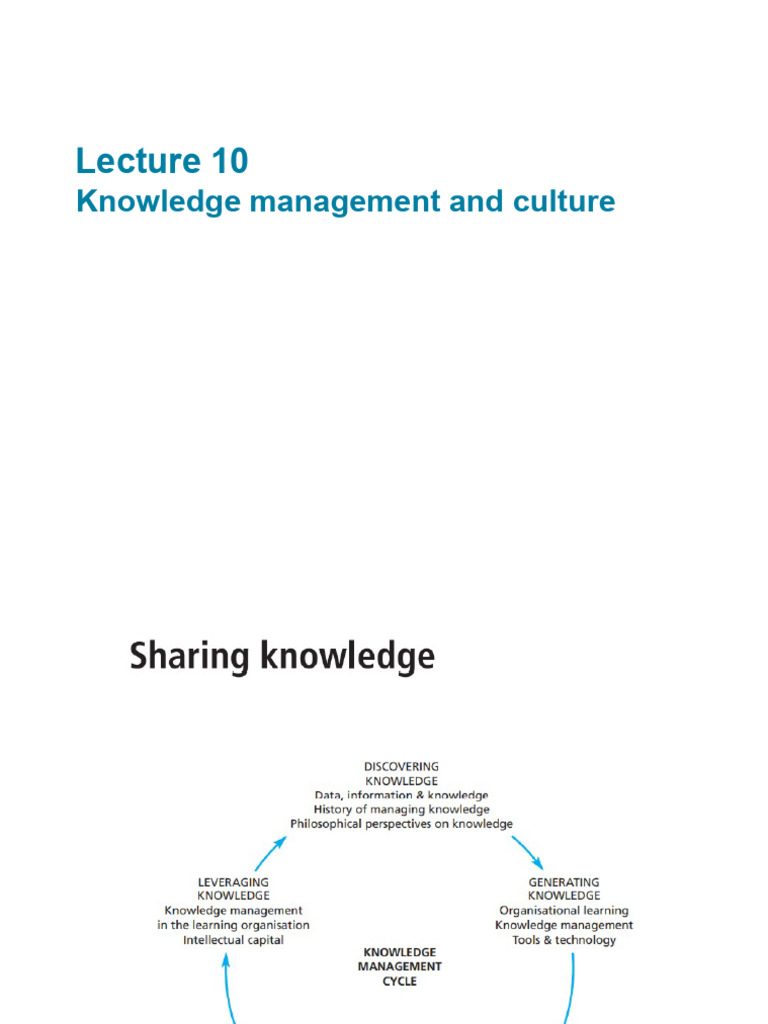 Knowledge Management and Culture | PDF | Organizational Culture | Leadership