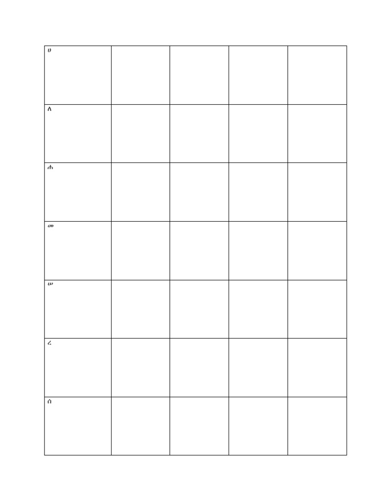 አማርኛ ፊደል ገበታ | PDF