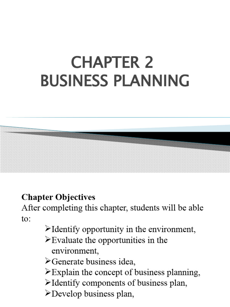 CHAPTER 2 Business Plan | PDF | Brainstorming | Entrepreneurship