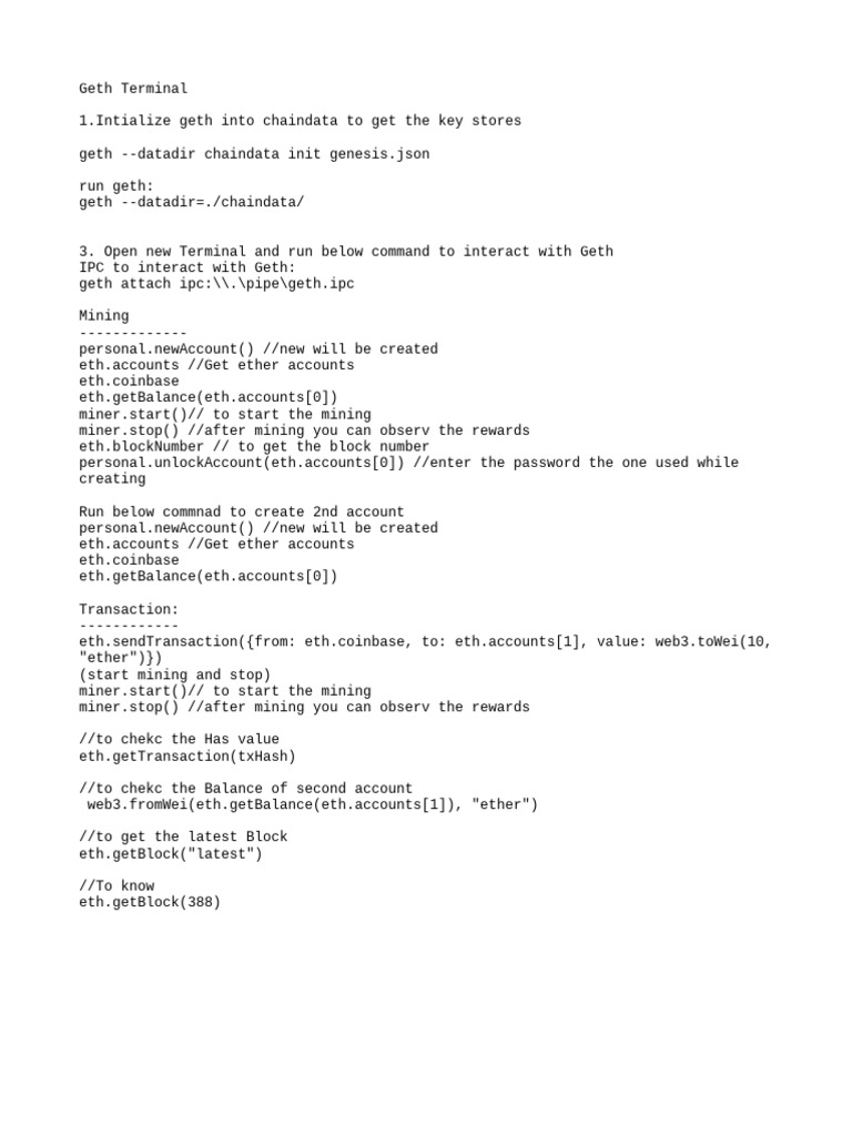 Geth Commands | PDF