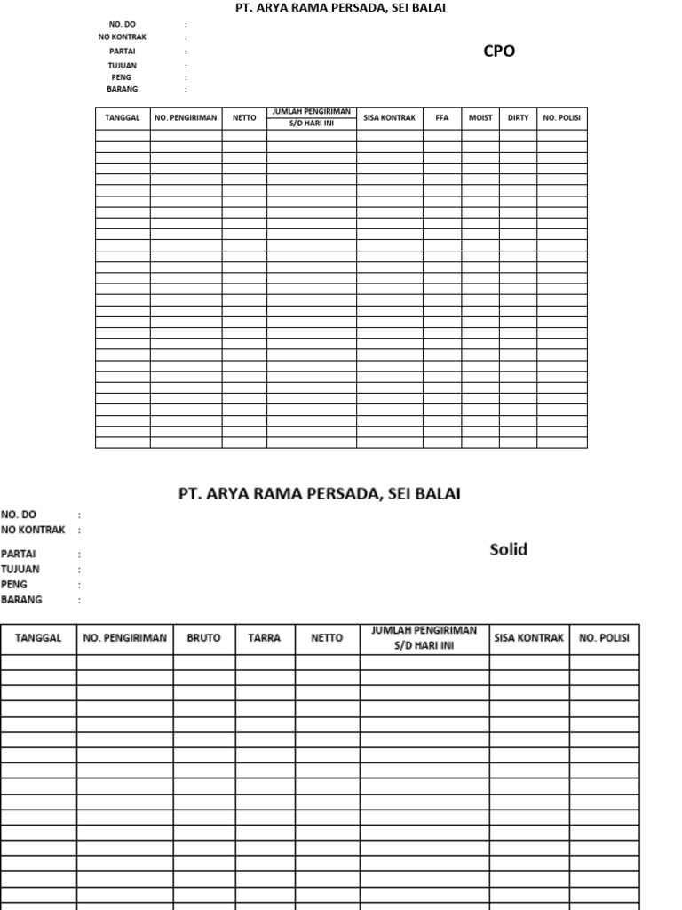 Format Timbangan | PDF