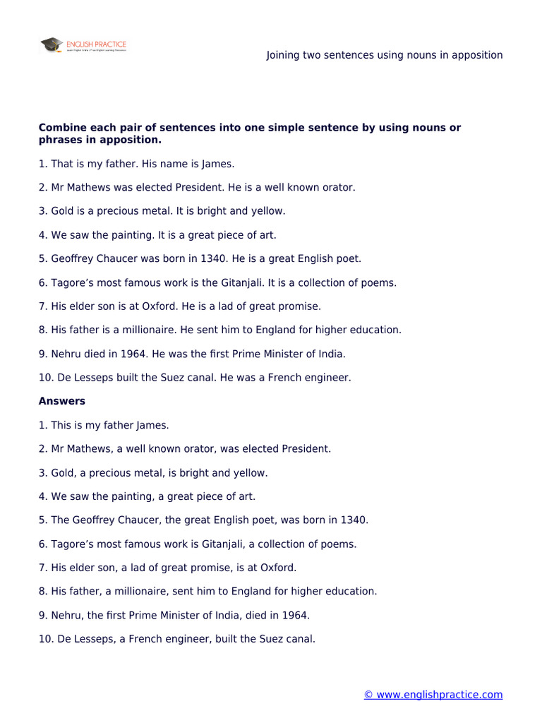 Noun in Apposition | PDF