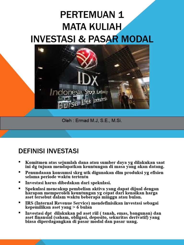 Dasar Investasi & Pasar Modal | PDF