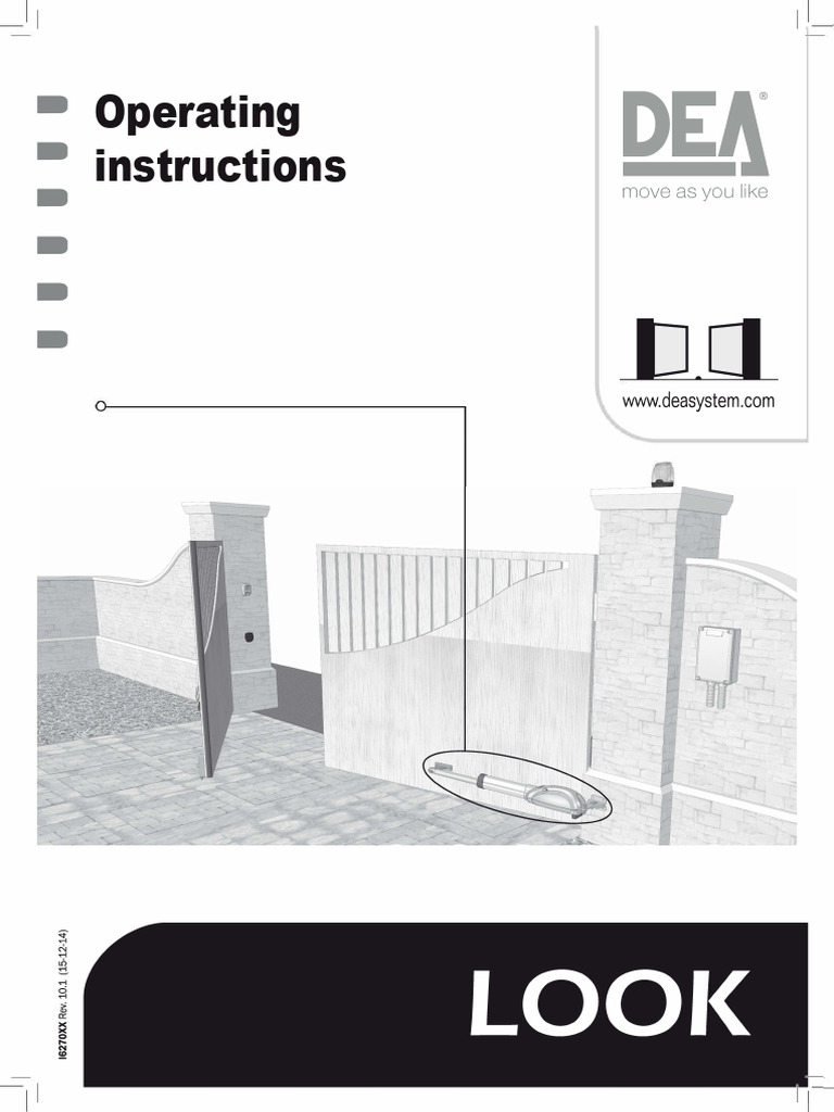 DEA LOOK Swing Gate Operator Manual | PDF | Power Supply | Safety
