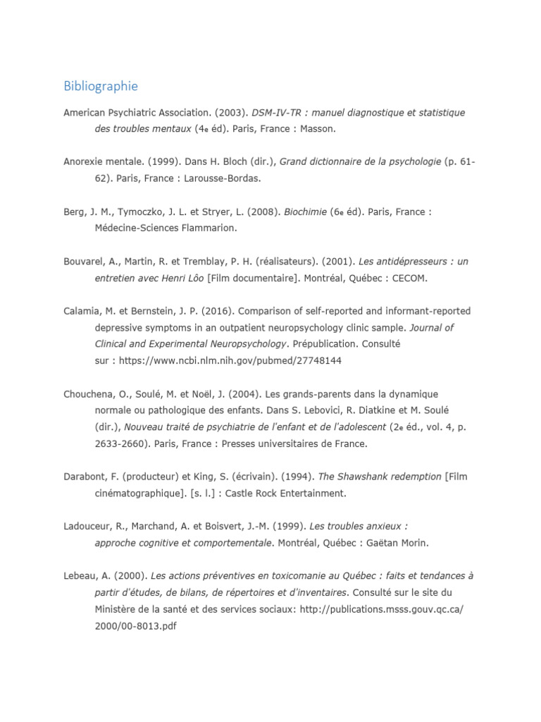 Exemple de bibliographieAPA | PDF