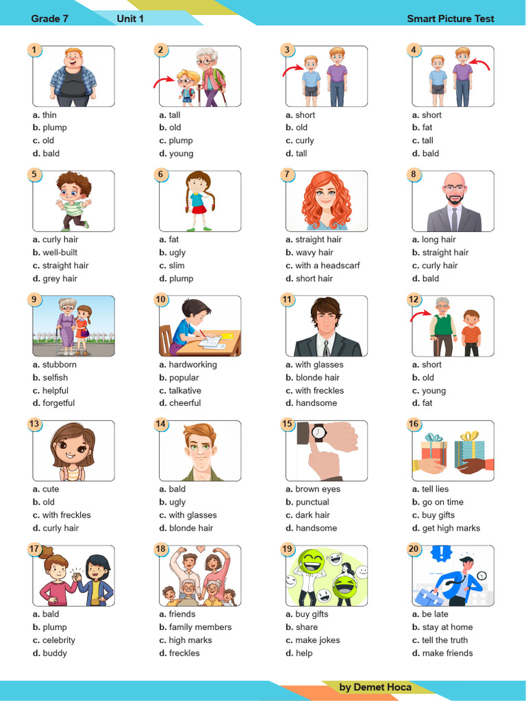 Grade 7 Smart Picture Test | PDF