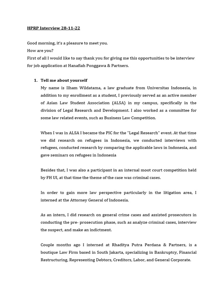 HPRP Interview | PDF | Law Firm | Prosecutor