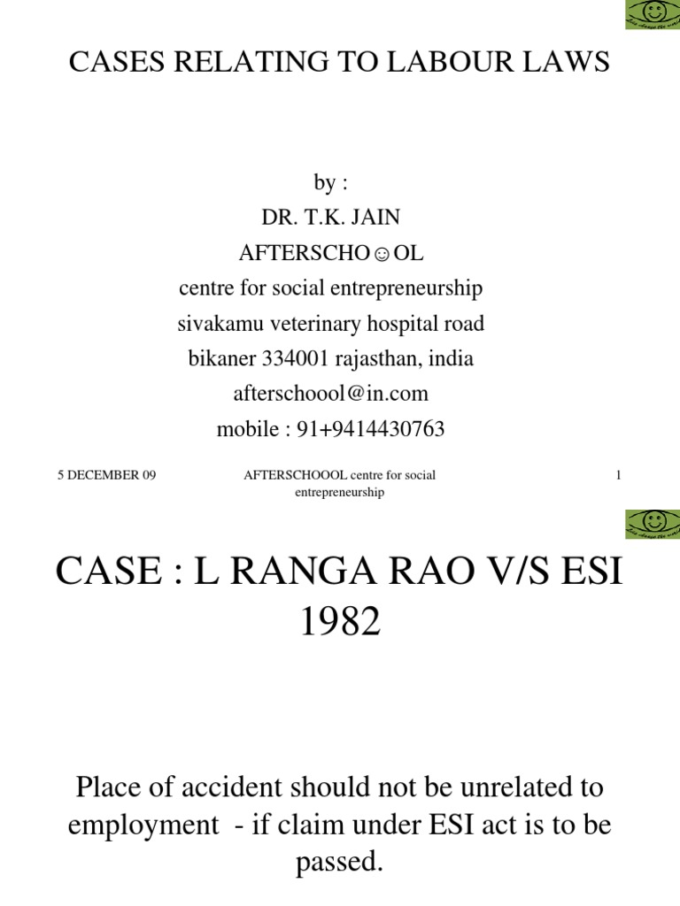 Cases Relating To Labour Laws | PDF | Employment | Labour Law