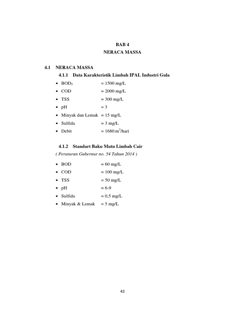 Rumus Perhitungan Neraca Massa Air Limbah (IPAL) | PDF