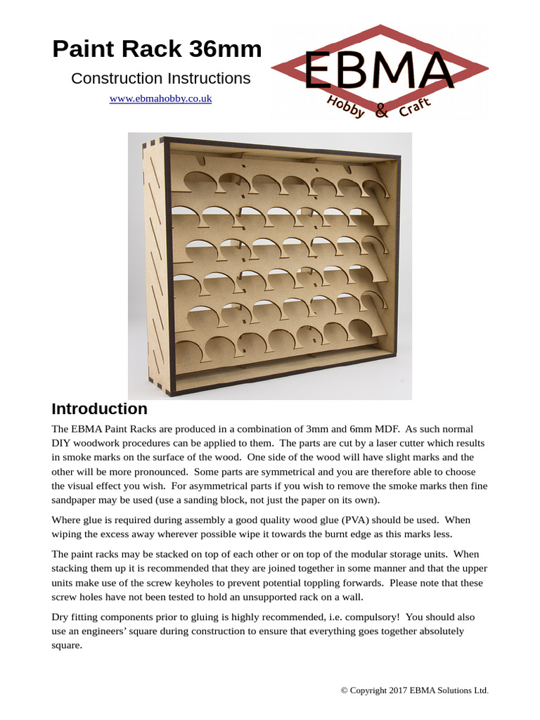 Paint Rack 36mm Instructions | PDF