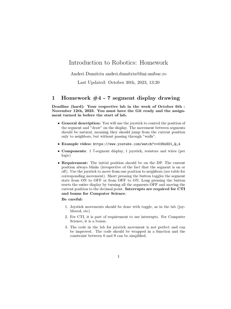 Homework #4 - 7 Segment Display Drawing | PDF