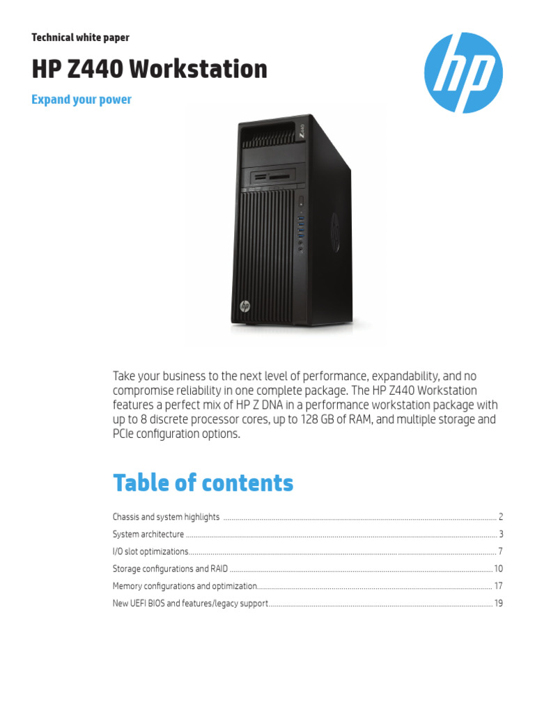 HP Z440 Workstation: Expand Your Power | PDF | Solid State Drive | Bios