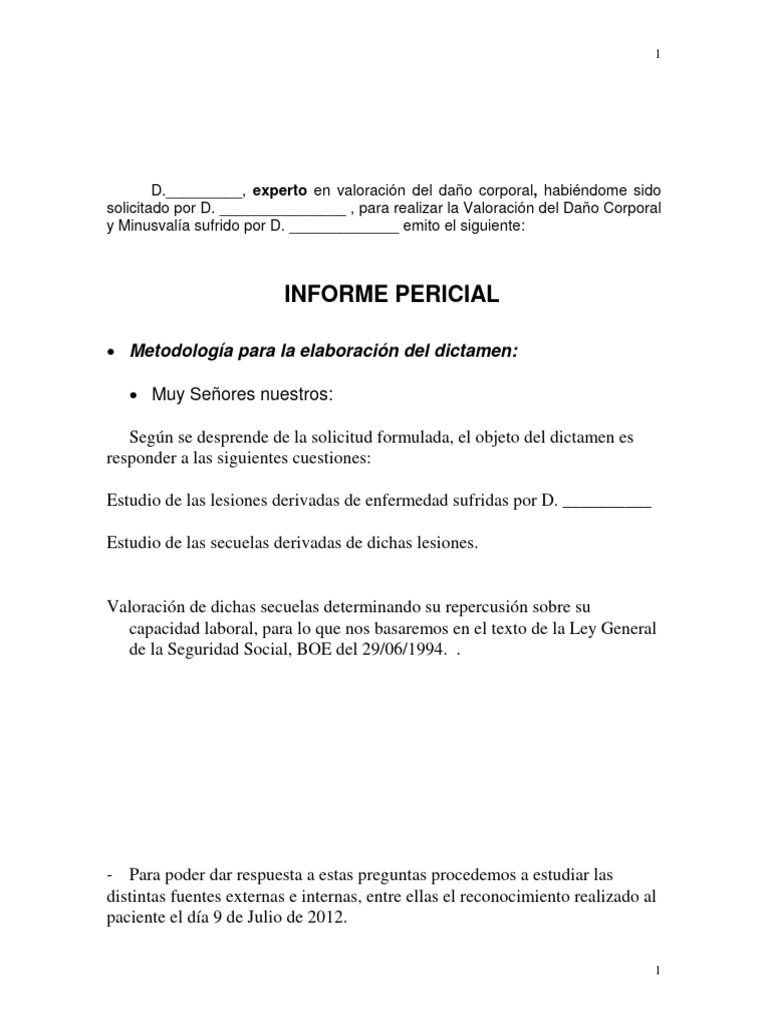 Informe Pericial | PDF | Fibromialgia | Trastorno mental