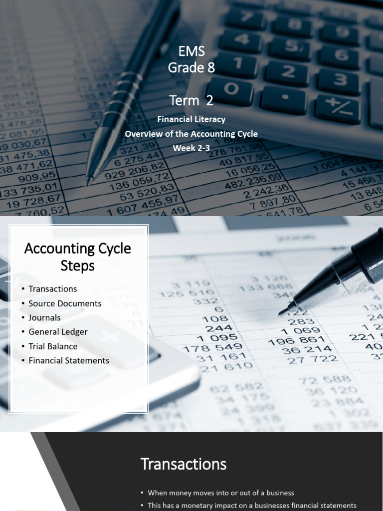 Ems gr8 t2 WK 2 3 Financial Literacy Overview Accounting Cycle | PDF