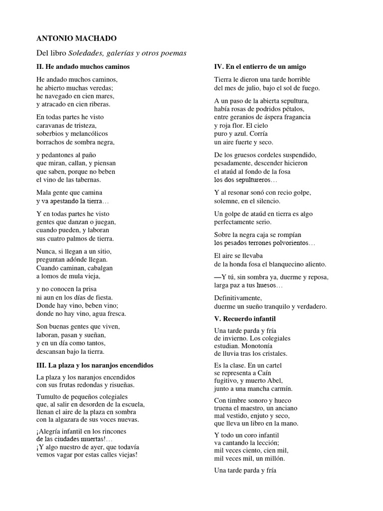 Selección de Poemas de Antonio Machado-1 | PDF