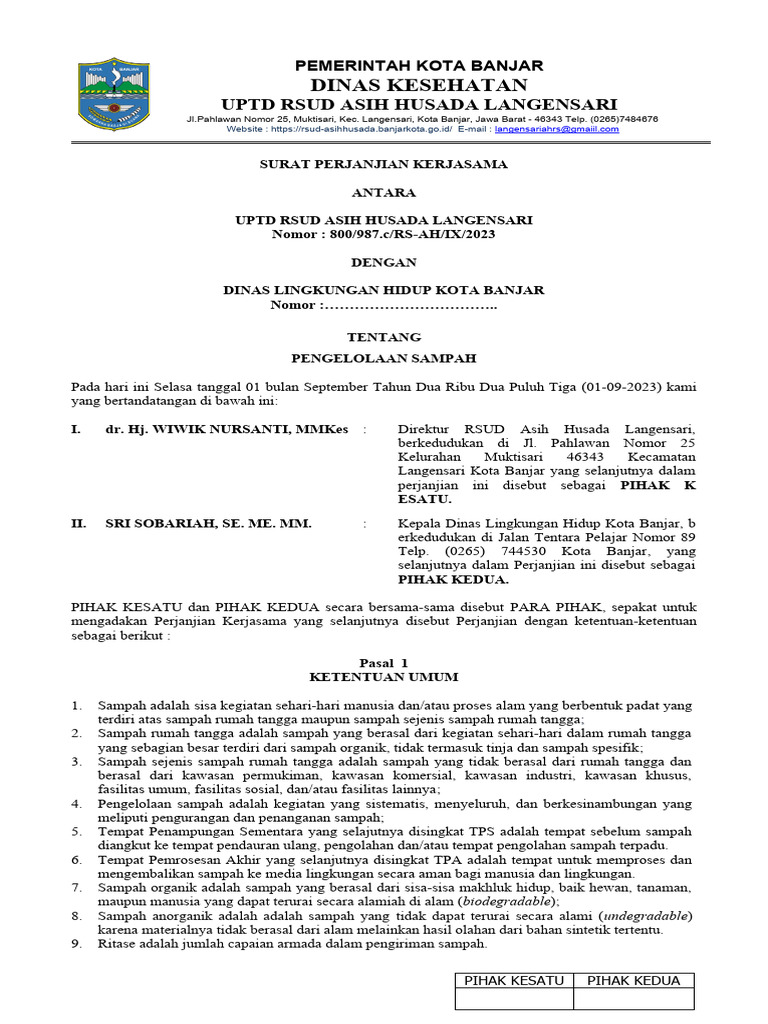 Contoh Mou Limbah Pdf