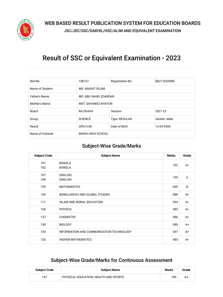 Web Based Result Publication System For Education Boards | PDF