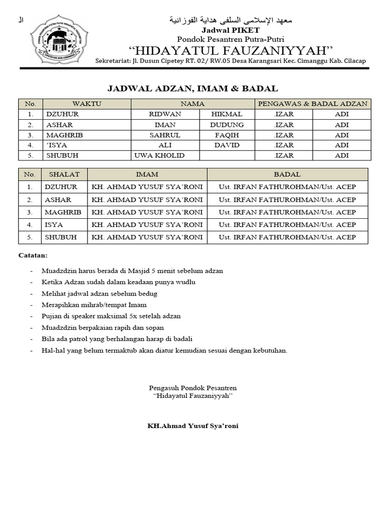 Jadwal Adzan 2022 | PDF