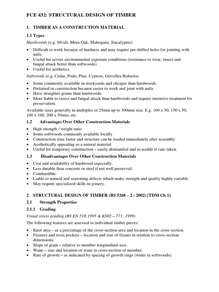 Structural Design of Timber | Download Free PDF | Strength Of Materials ...