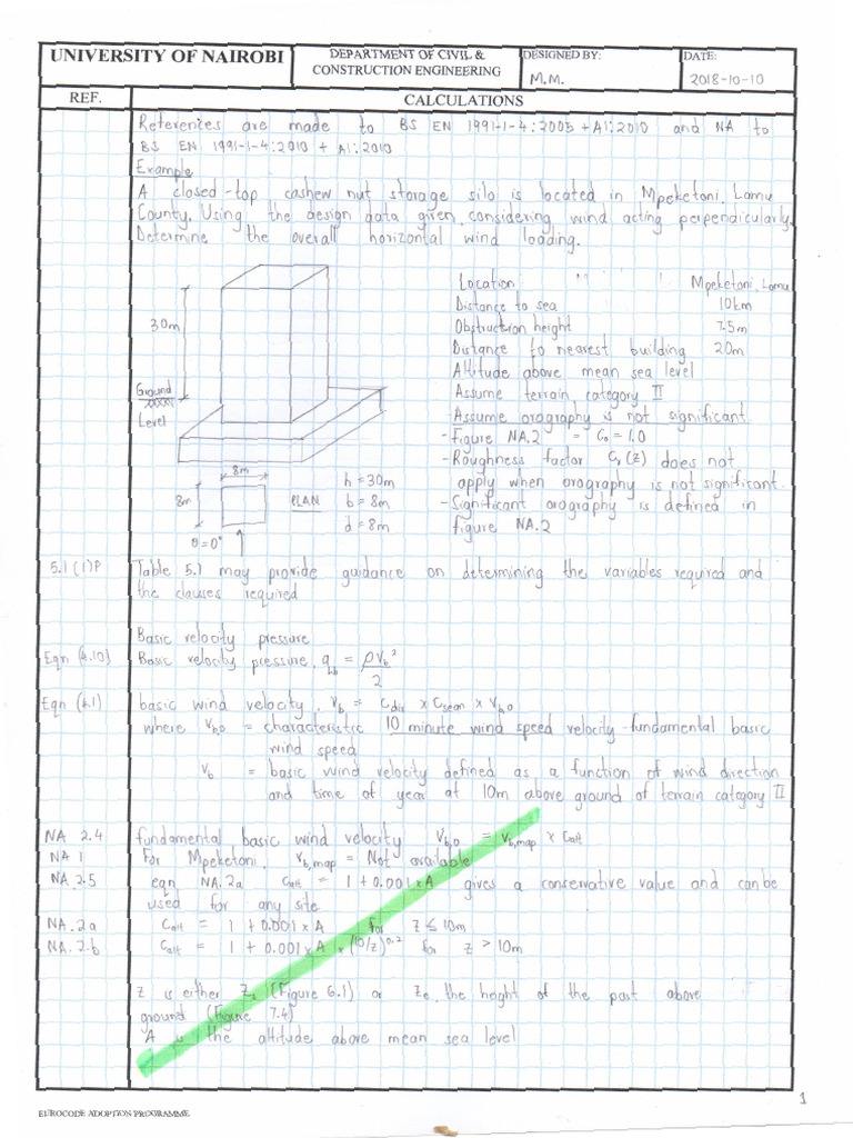 Wind Action Example - Silo Storage | PDF