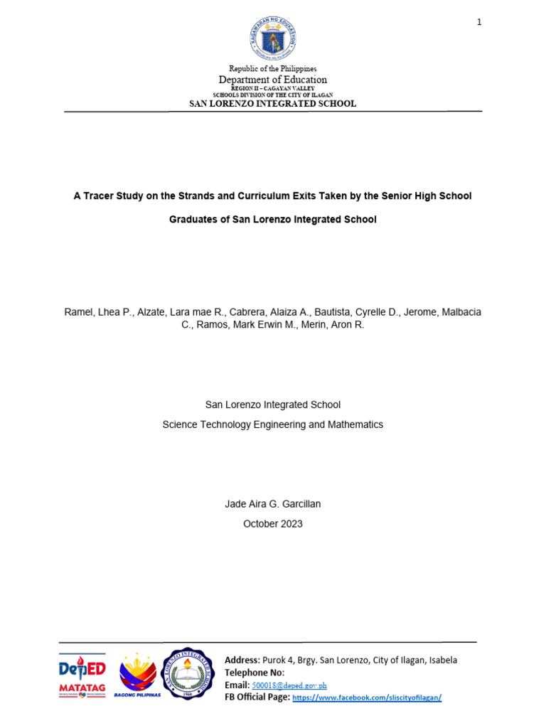 Tracer Study FINAL | PDF | Sampling (Statistics) | Science, Technology ...