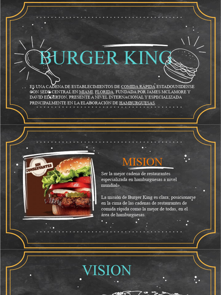 Misión, visión y valores de Burger King | PDF | Business | Hamburguesas