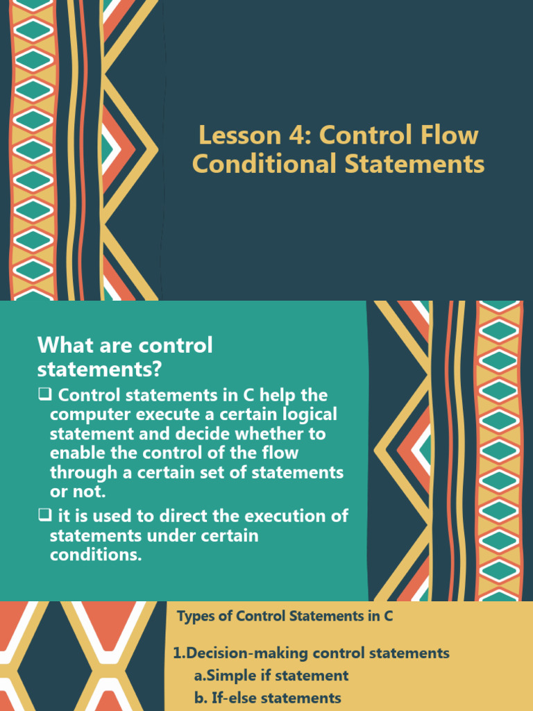NLesson 4 Control Flow | Download Free PDF | Control Flow | Computing