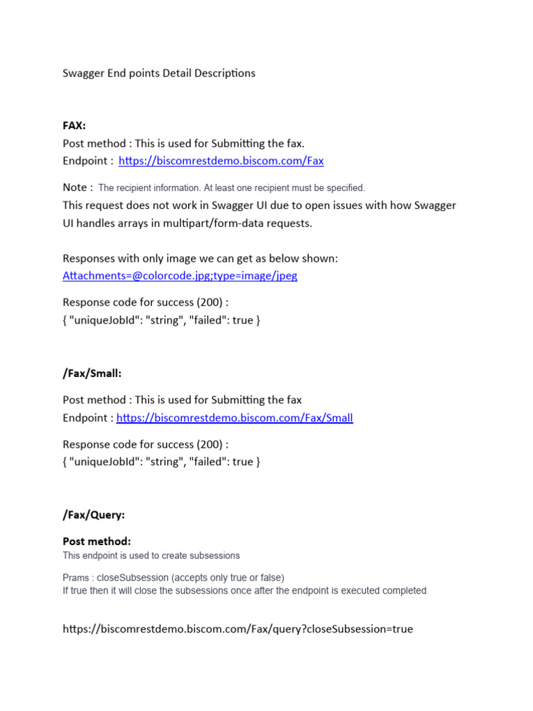 Swagger Endpoints Details | PDF