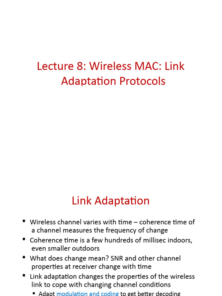Lecture08 Mac Link Adaptation | PDF