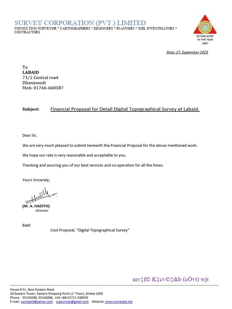 Topographycal Survey Proposal | PDF | Service Industries