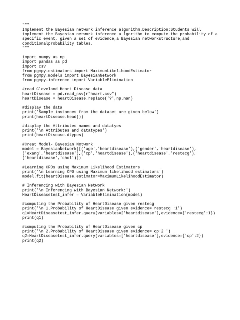 Program 9-Bayesian Network Inference | PDF Program 9-Bayesian Network Inference | PDF