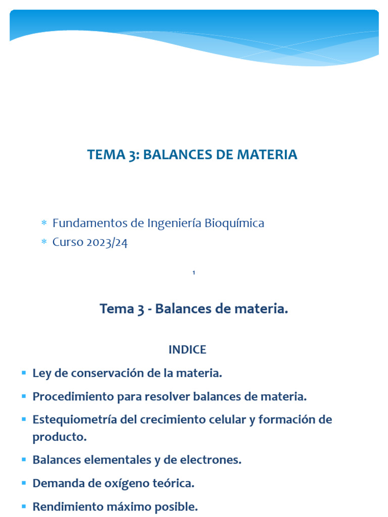 Tema 3. Balances Materia V1 | PDF | Combustión | Estequiometría