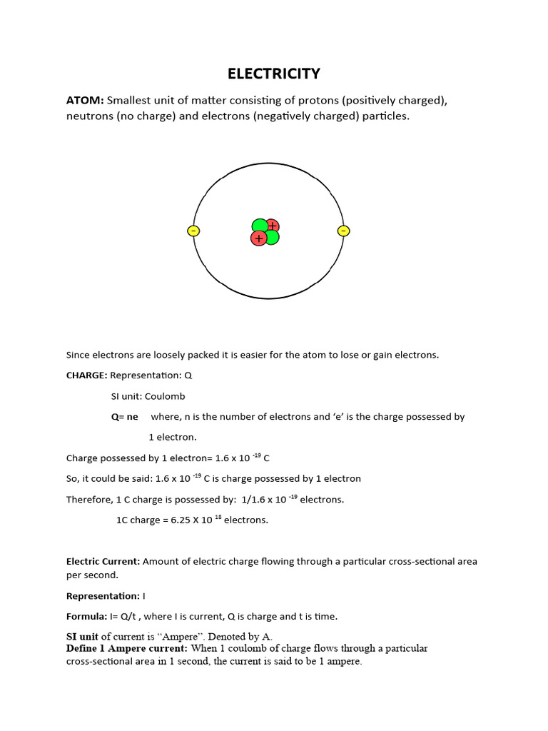 Electricity Notes Class 10TH | PDF | Electrical Resistance And ...