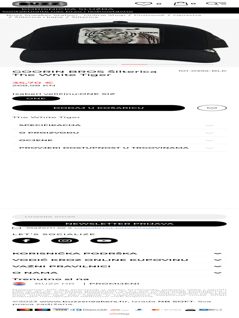 GOORIN BROS Šilterica The White Tiger Buzz Sneaker Station - Online ...