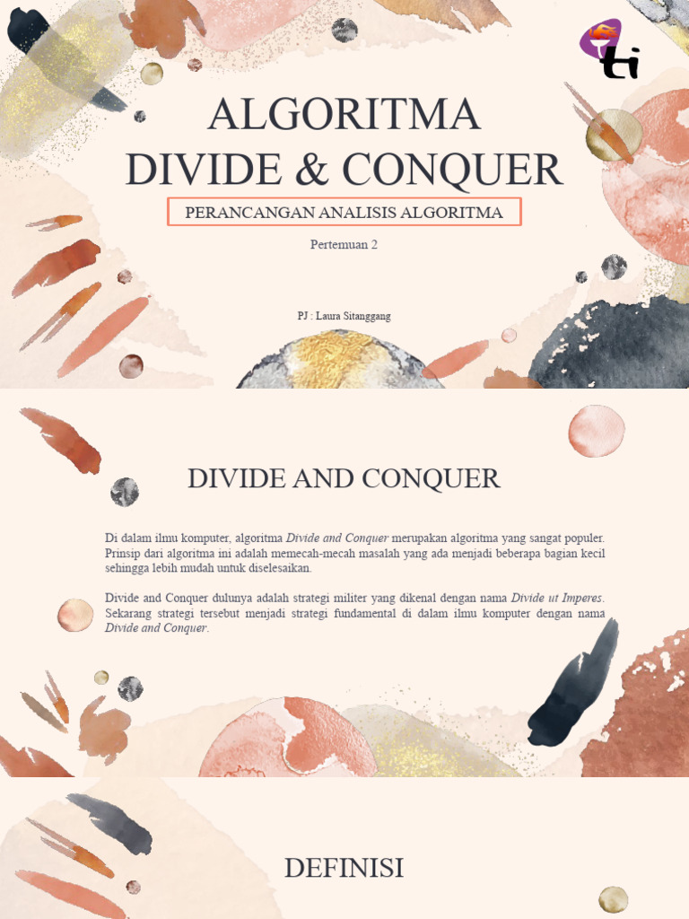 PAA - Algoritma Divide and Conquer (Pertemuan 2) | PDF