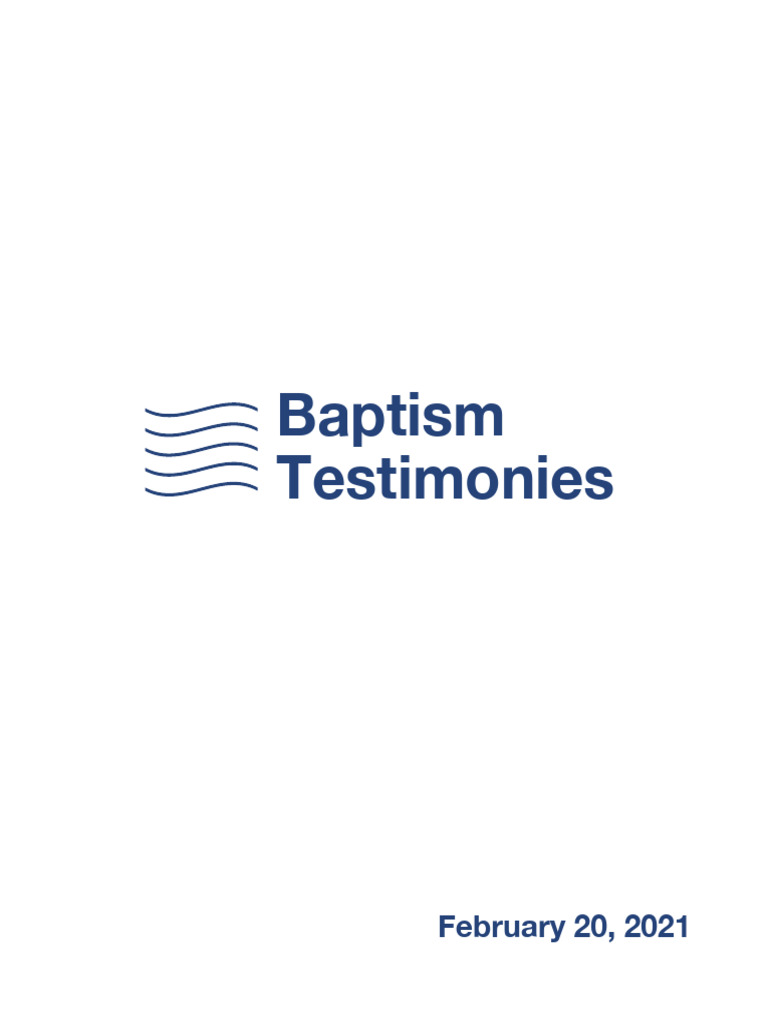 Baptism Testimony Booklet Feb 2021 1 | Download Free PDF | Baptism | Jesus