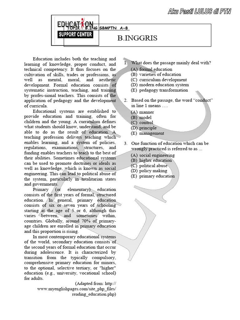 SBMPTN2018INGGRIS | PDF | Qigong | Qi