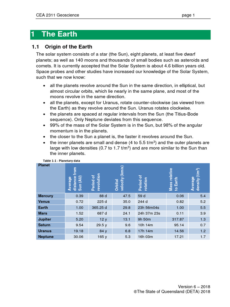 1 The Earth | PDF