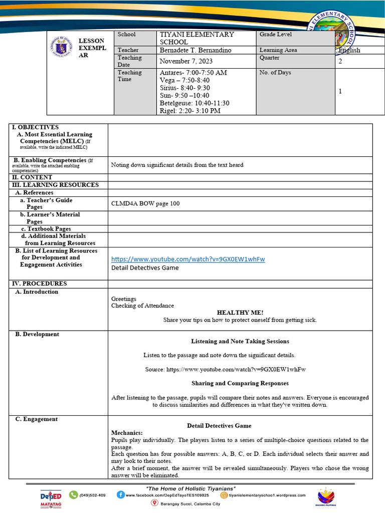 Q2 - W1 - Day2 English 6 (Melc-Based) | PDF