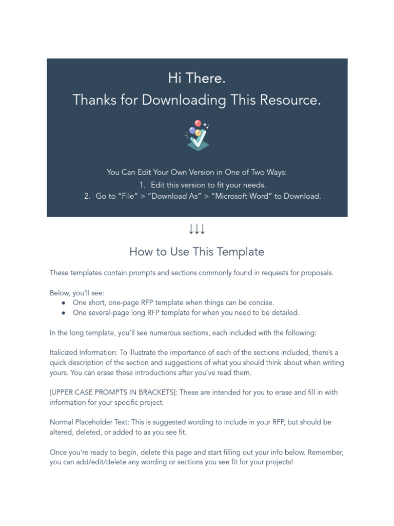 RFP Templates - HubSpot | PDF | Request For Proposal | Human Communication