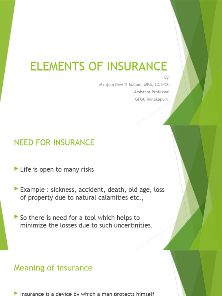 Elements of Insurance | PDF