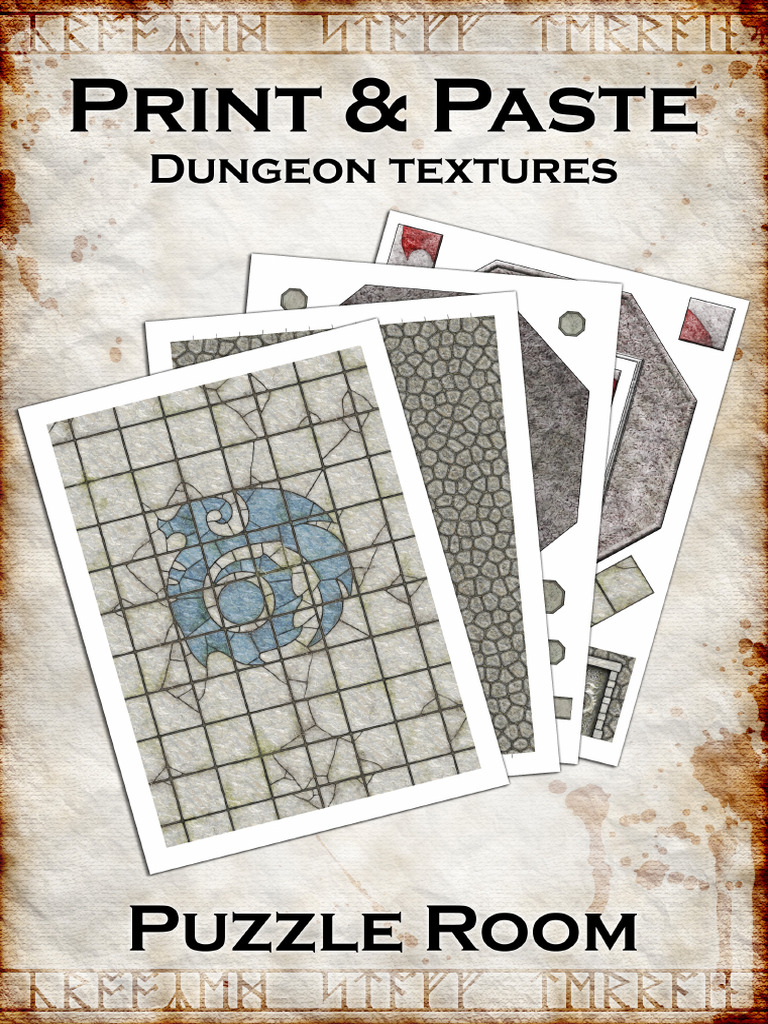 Print & Paste Dungeon Textures Puzzle Room | PDF