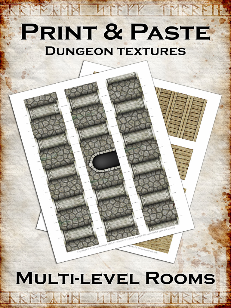 Print & Paste Dungeon Textures Multi Level Rooms | PDF