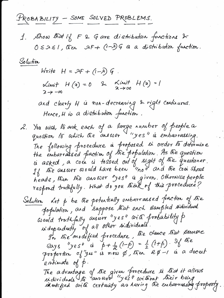 Probability - Solved Problems - 1 Nirmaan Sir | PDF Probability - Solved Problems - 1 Nirmaan Sir | PDF