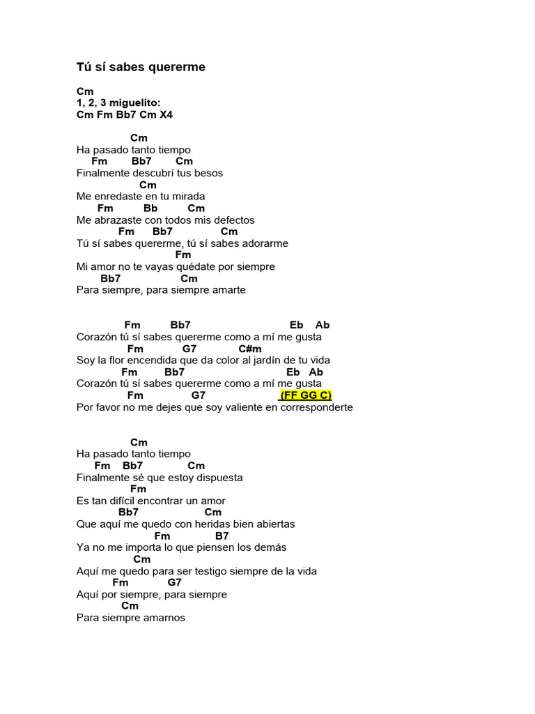Tú Sí Sabes Quererme | PDF