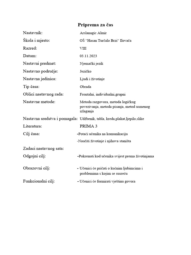 Priprema Njemacki | PDF