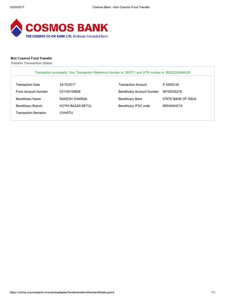 Transaction Successful. Your Transaction Reference Number Is: 365571 ...