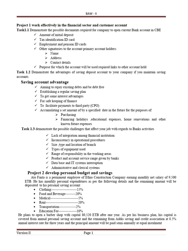 Saving Account Advantage: Project 1 Work Effectively in The Financial ...